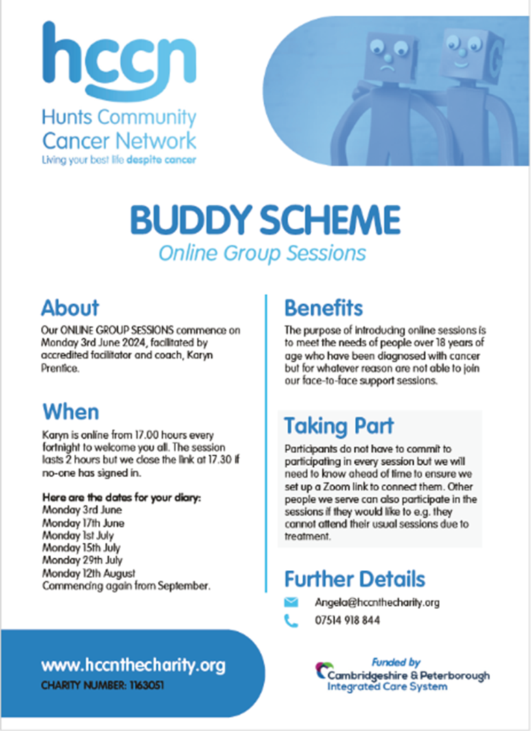 HCCN Buddy Scheme - Now Live - Almond Road Surgery